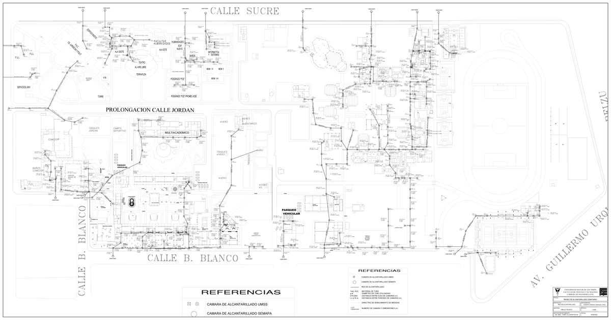 Plano UMSS RED DE Alcantarillado Leyenda Cajetin ETC - C- 0,60mx0,60m C- 0,58mx0,58m h: 0,33m C ...