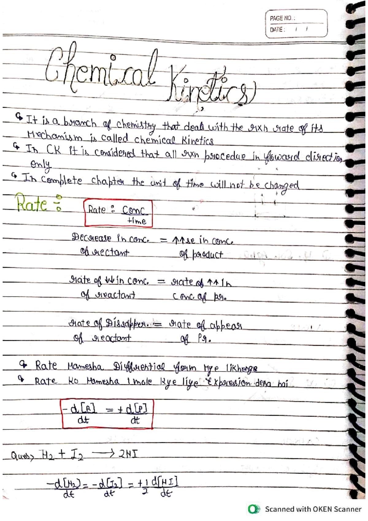 Chapter 3: Chemical Kinetics Overview (Course Code: JB) - Studocu