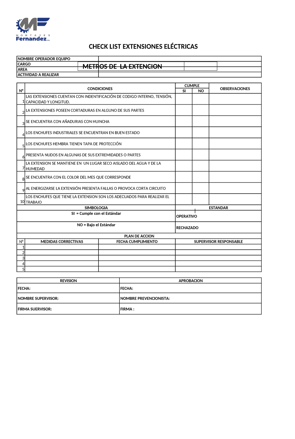 Check List de Seguridad para Extensiones Eléctricas - Studocu