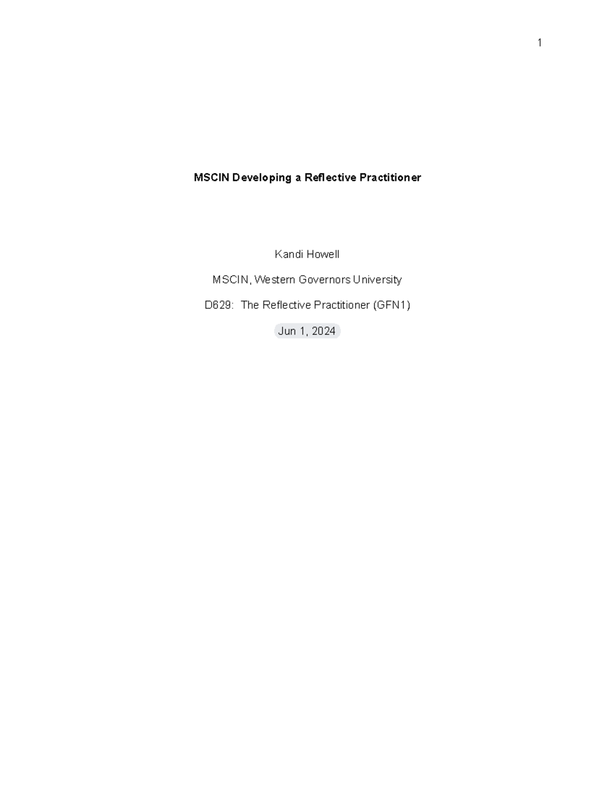D629 Lesson Reflection - Developing a Reflective Practitioner - Studocu
