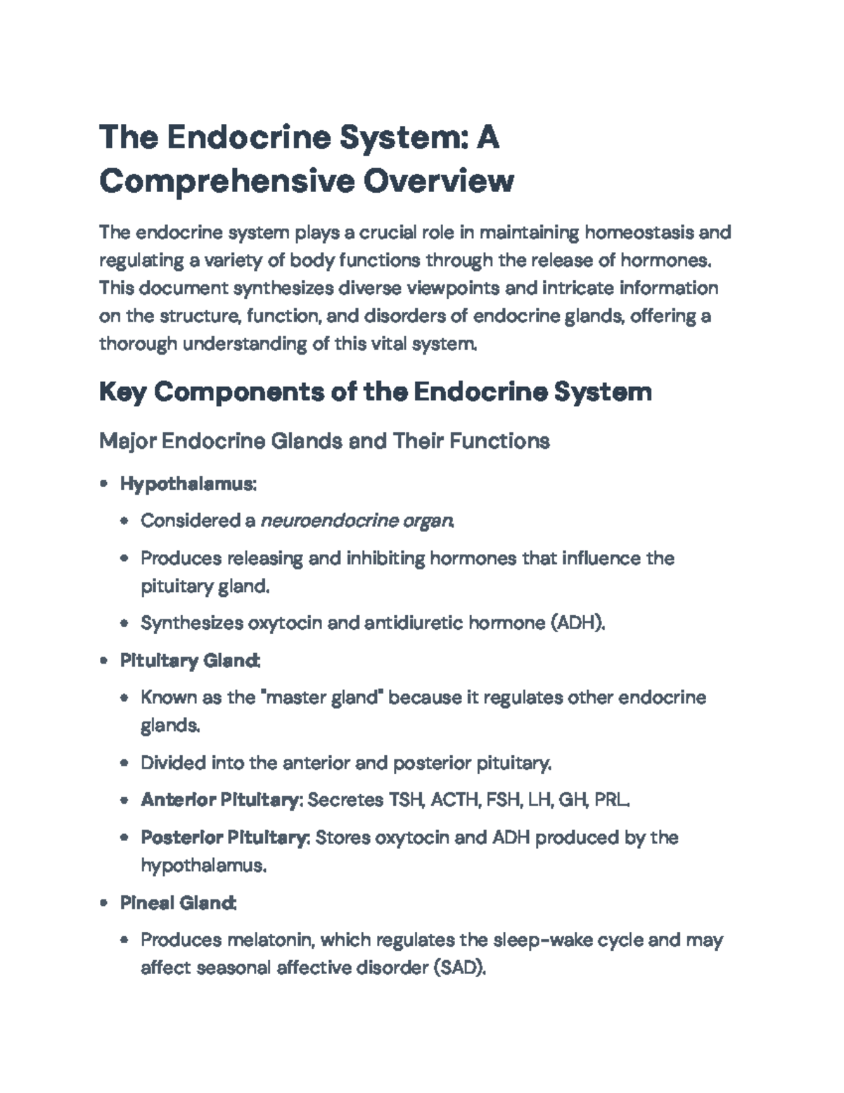 Endocrine System Overview: Functions, Disorders, & Regulation - The ...
