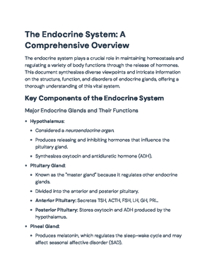 [Solved] Which of the following is true regarding endocrine organ ...