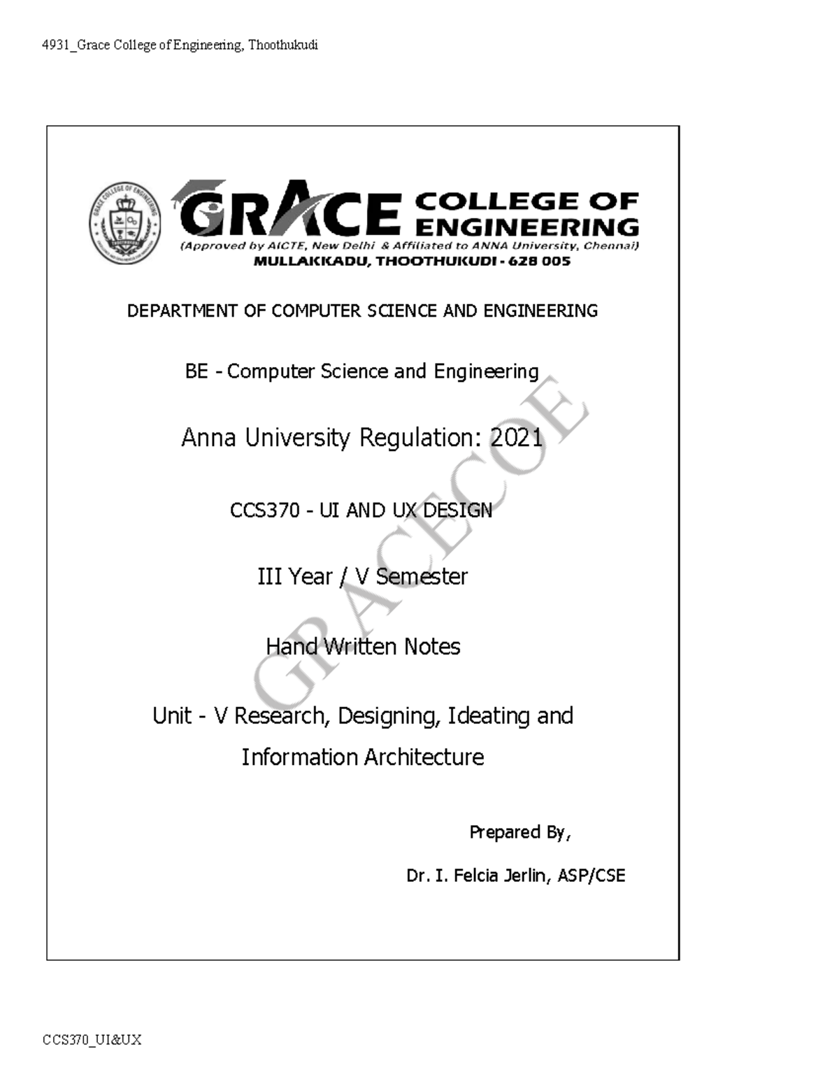 4931_CSE CCS370 UI & UX Design Unit V Handwritten Notes - Studocu