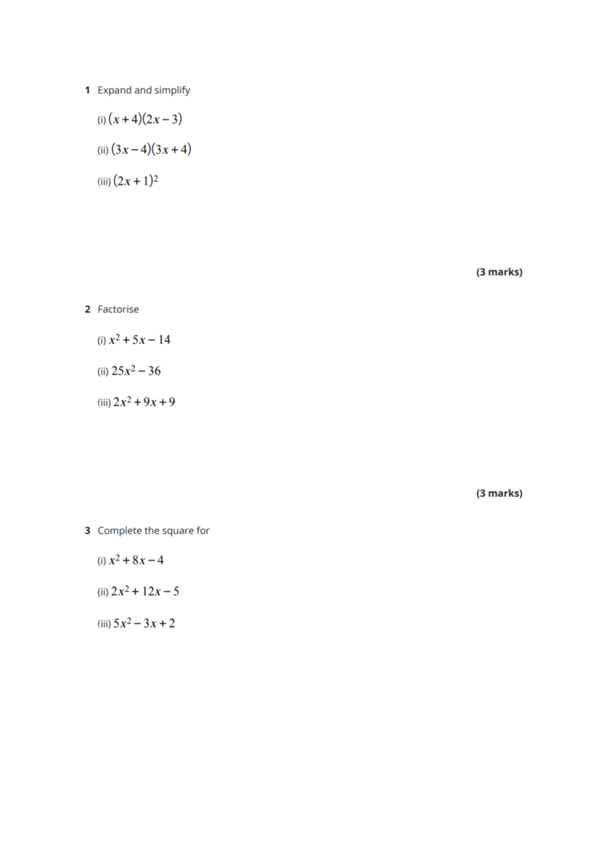 Maths Skills Practice - Diagnostic Test (1) - Studocu