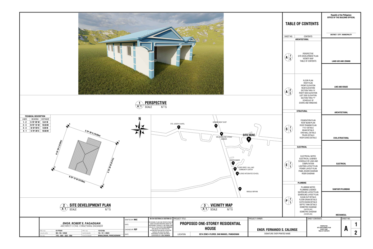 Proposed 1-Storey Residential House Plans (0214 Zone 4) - Studocu