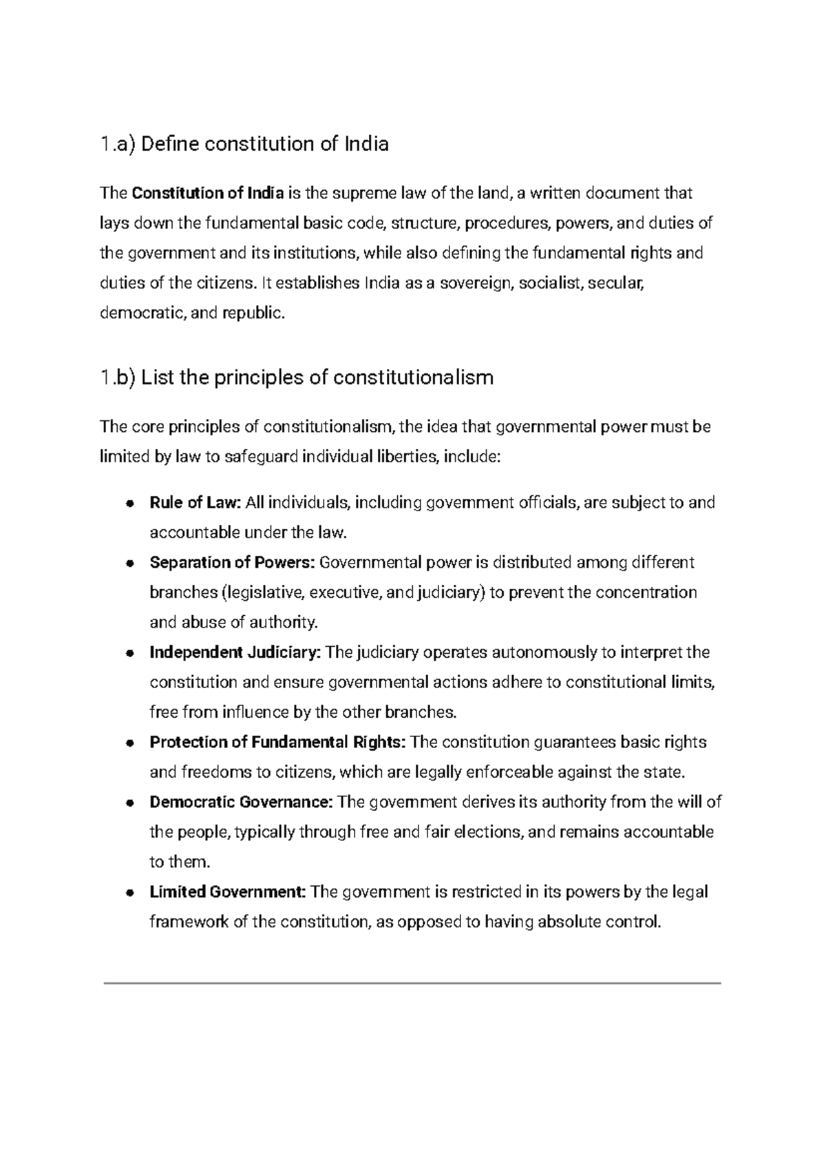 COI Practice Papers: Constitution of India Overview and Key Principles ...