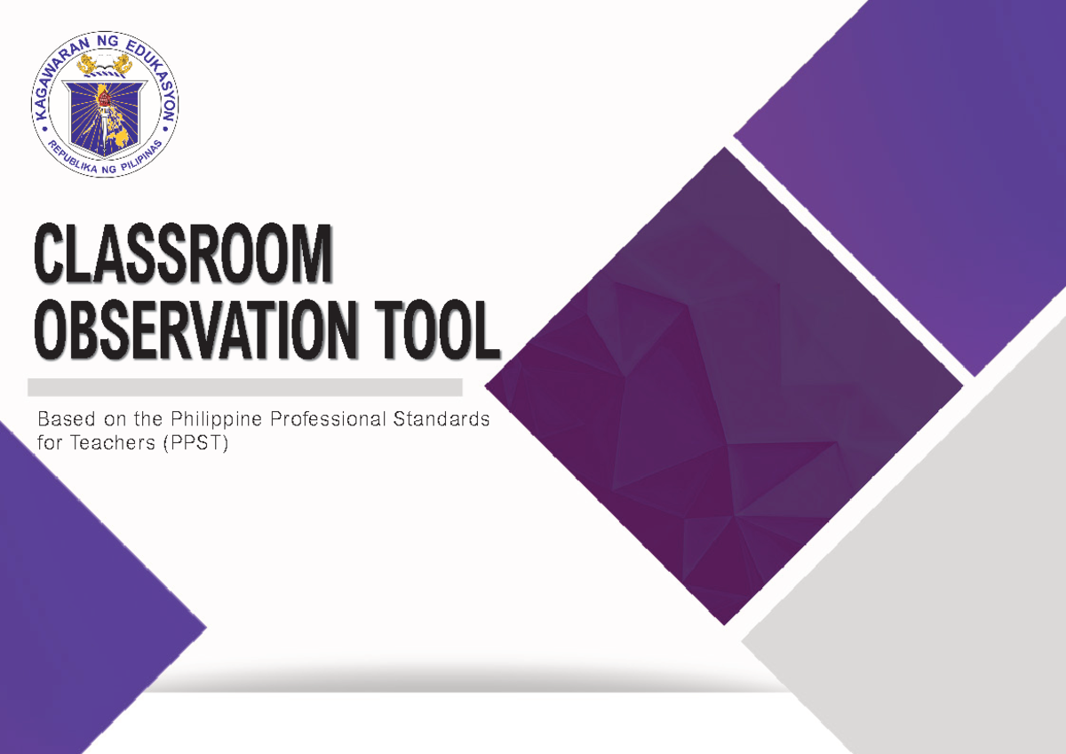 PPST Classroom Observation Tool Rubrics and Guidelines - Studocu