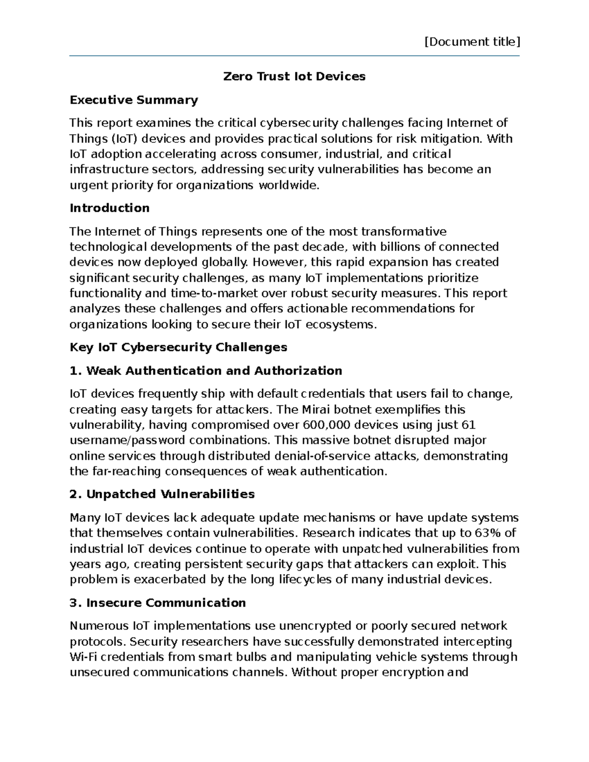 Zero Trust IoT Devices: Executive Summary & Key Findings - Studocu