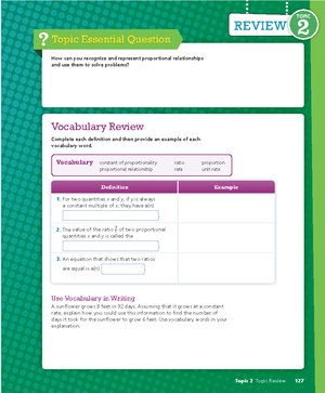 7Topic 6 assessmentb - math - Topic 2 Name Assessment Form A 1. The ...