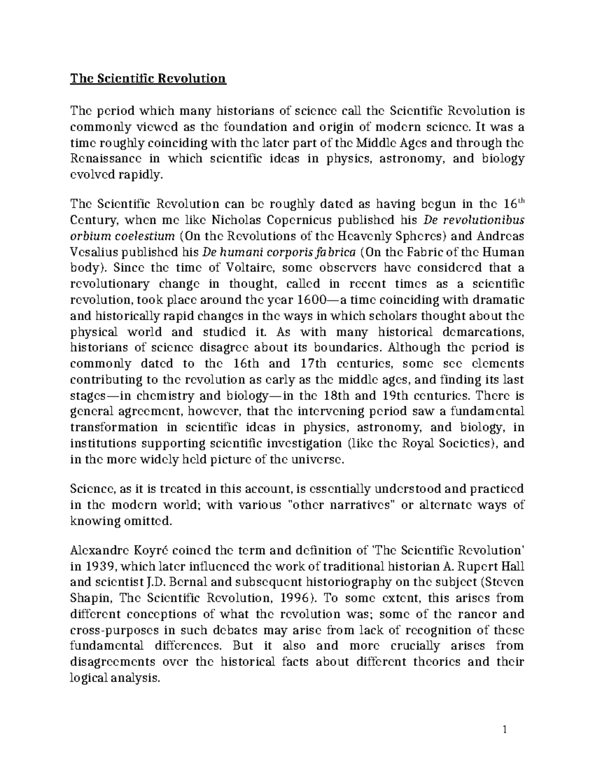 Scientific Revolution: Foundations of Modern Science (16th-17th Century ...
