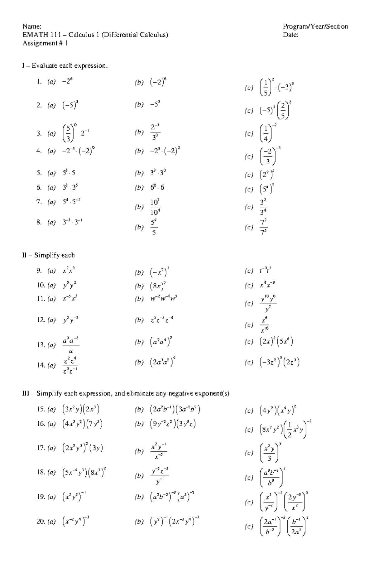 3.7 Motion ws2 - Worksheet - AP Calculus AB Name ...