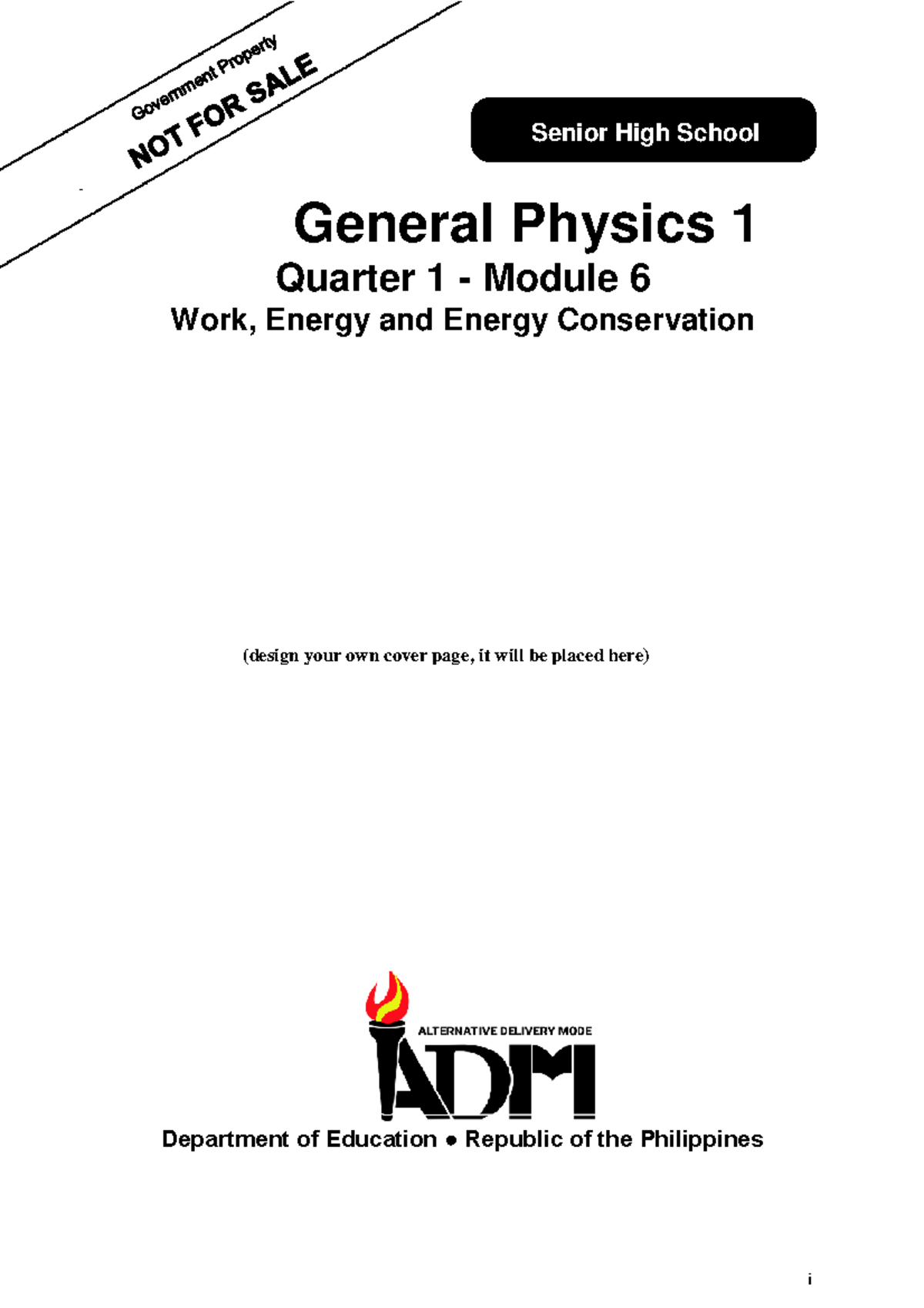 General Physics 1 Grade 12 Q1 Mod 6: Work, Energy & Conservation Notes ...