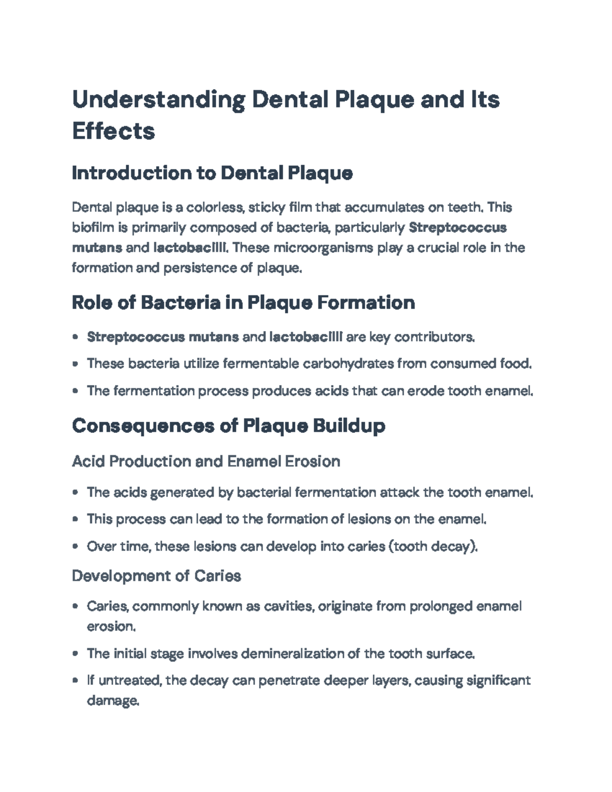 Understanding Dental Plaque: Formation, Effects, and Prevention ...