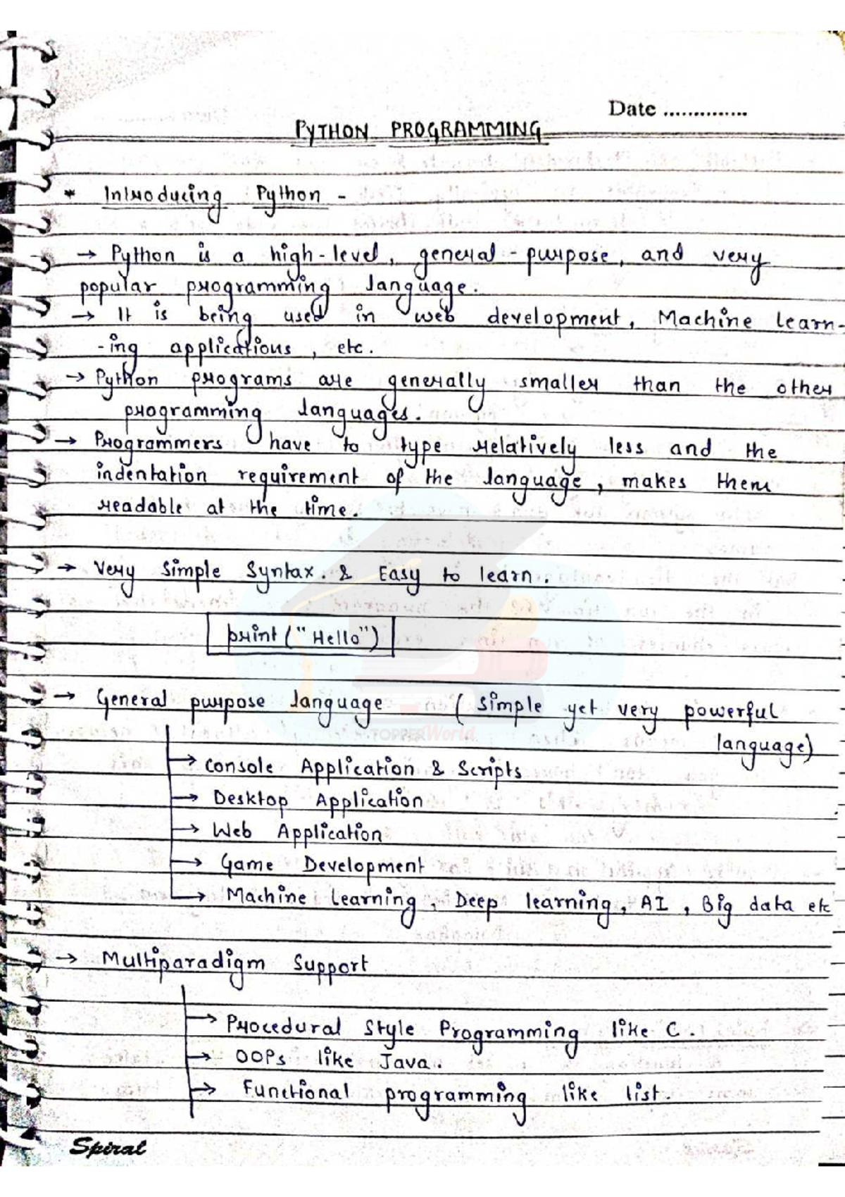 **Title: PYTHON PROGRAMMING: An Introduction to Python Basics and Features** - Studocu