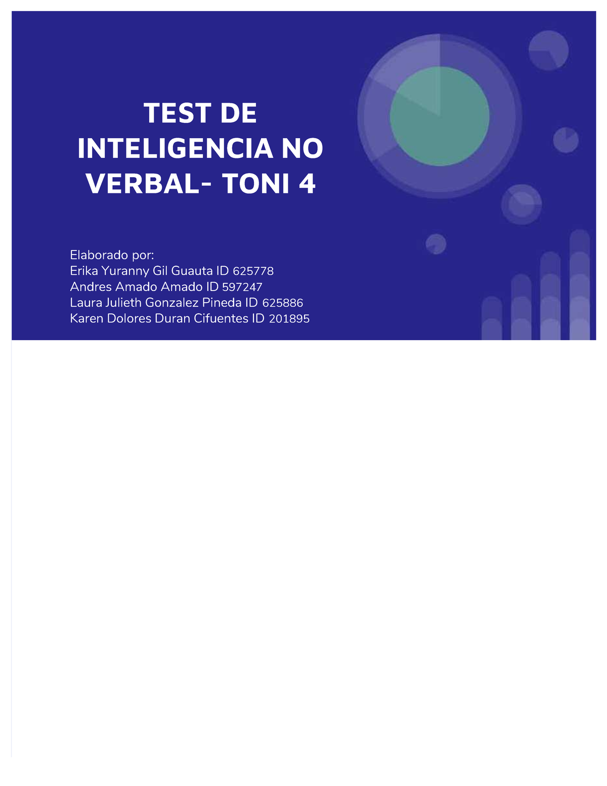 Prueba TONI-4: Test de Inteligencia No Verbal (Adaptación Española ...