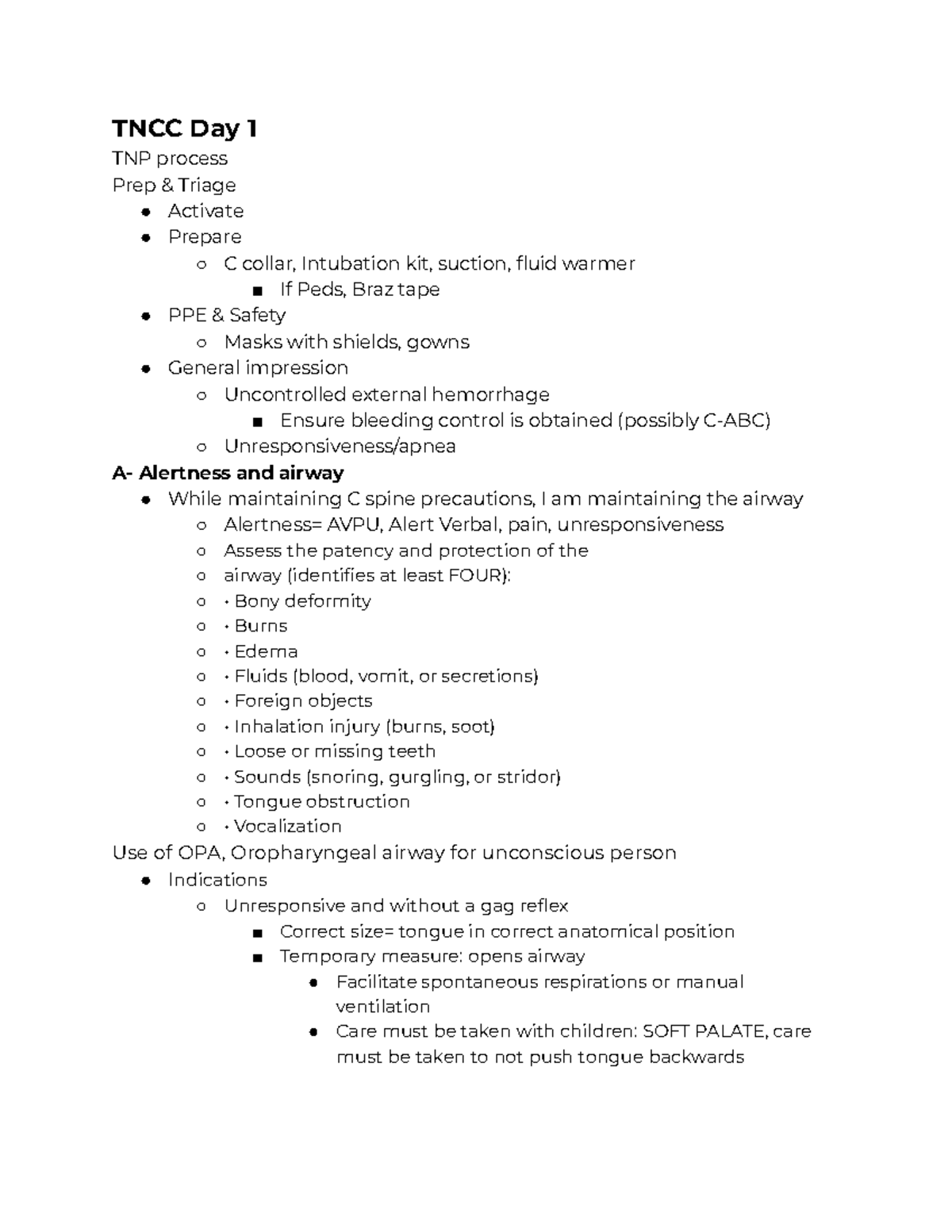 TNCC Day 1 - Triage, Airway Management, and Circulation Techniques ...