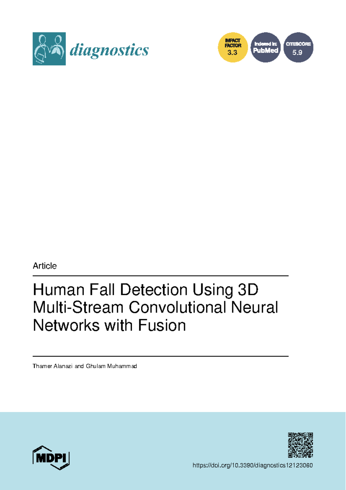 Human Fall Detection Using 3D CNNs: A Comprehensive Study (Diagnostics ...