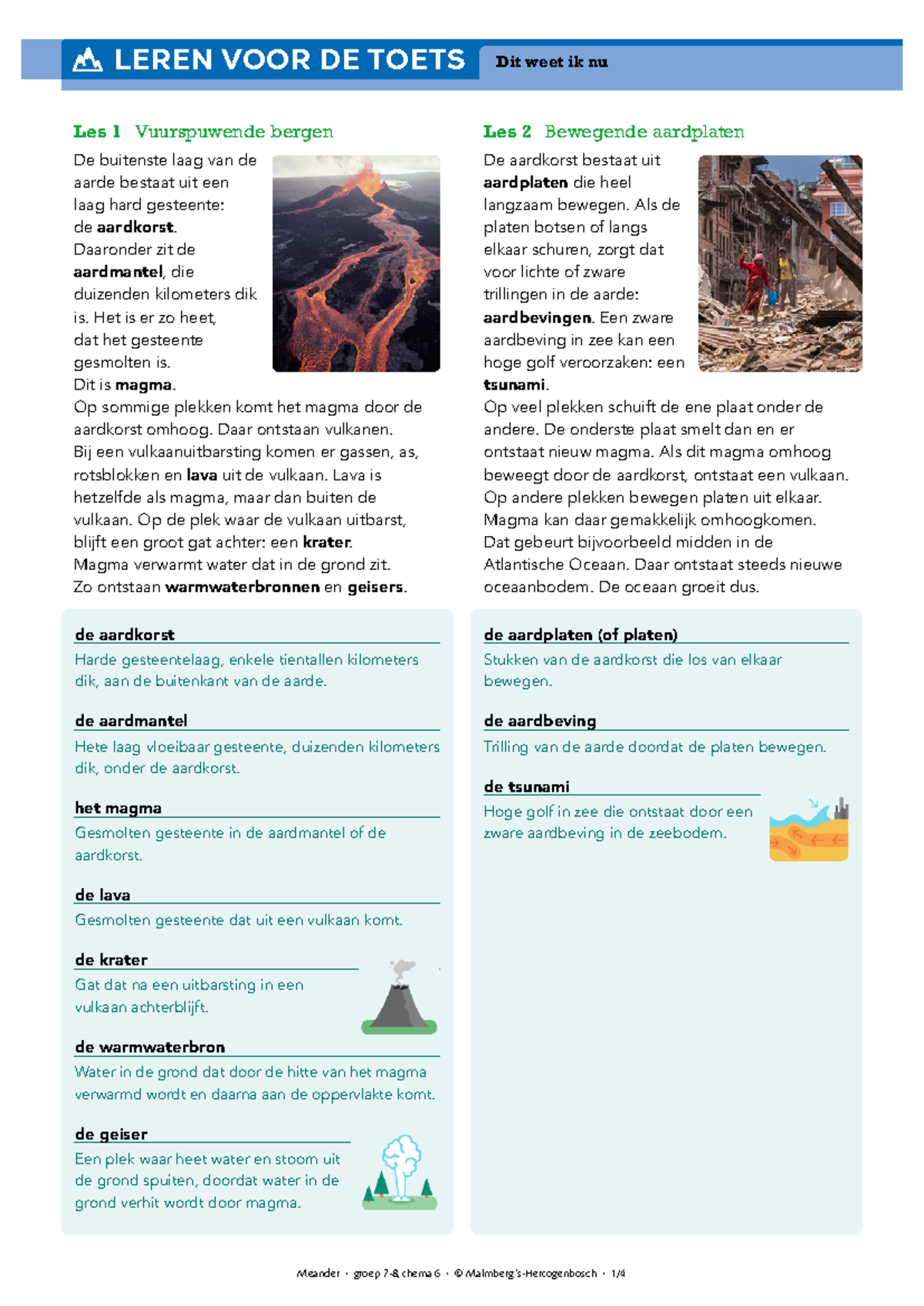Toetsvoorbereiding Thema 6: Aardkunde en Vulkaanactiviteit - Studeersnel