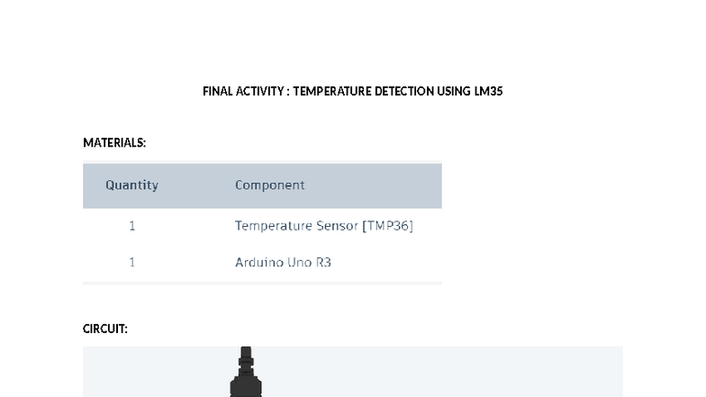Final Activity 3 LM35 - ARDUINO - FINAL ACTIVITY : TEMPERATURE ...