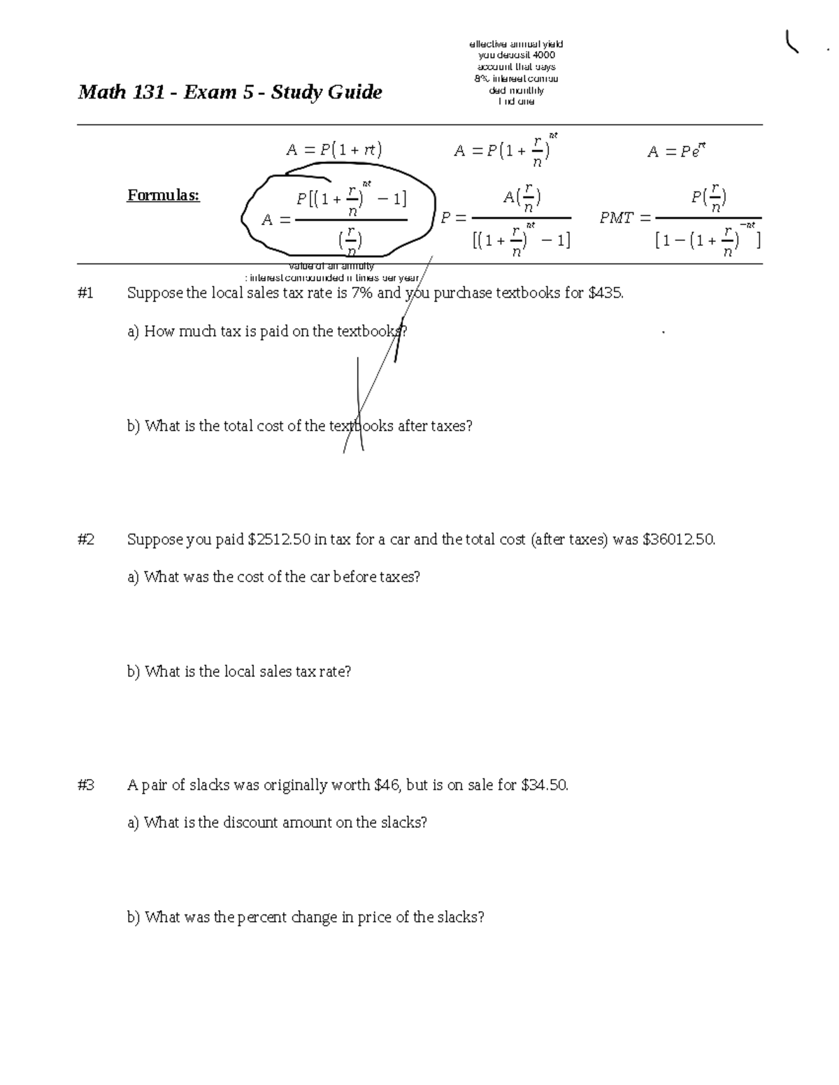 Math131: Comprehensive Study Guide for Exam 5 Preparation - Studocu