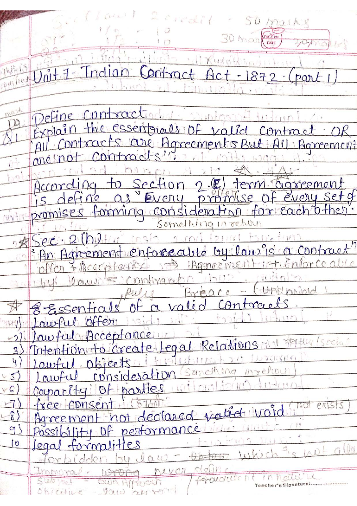 Indian Contract Act 1872: Essentials & Types of Contracts (Unit 1 ...