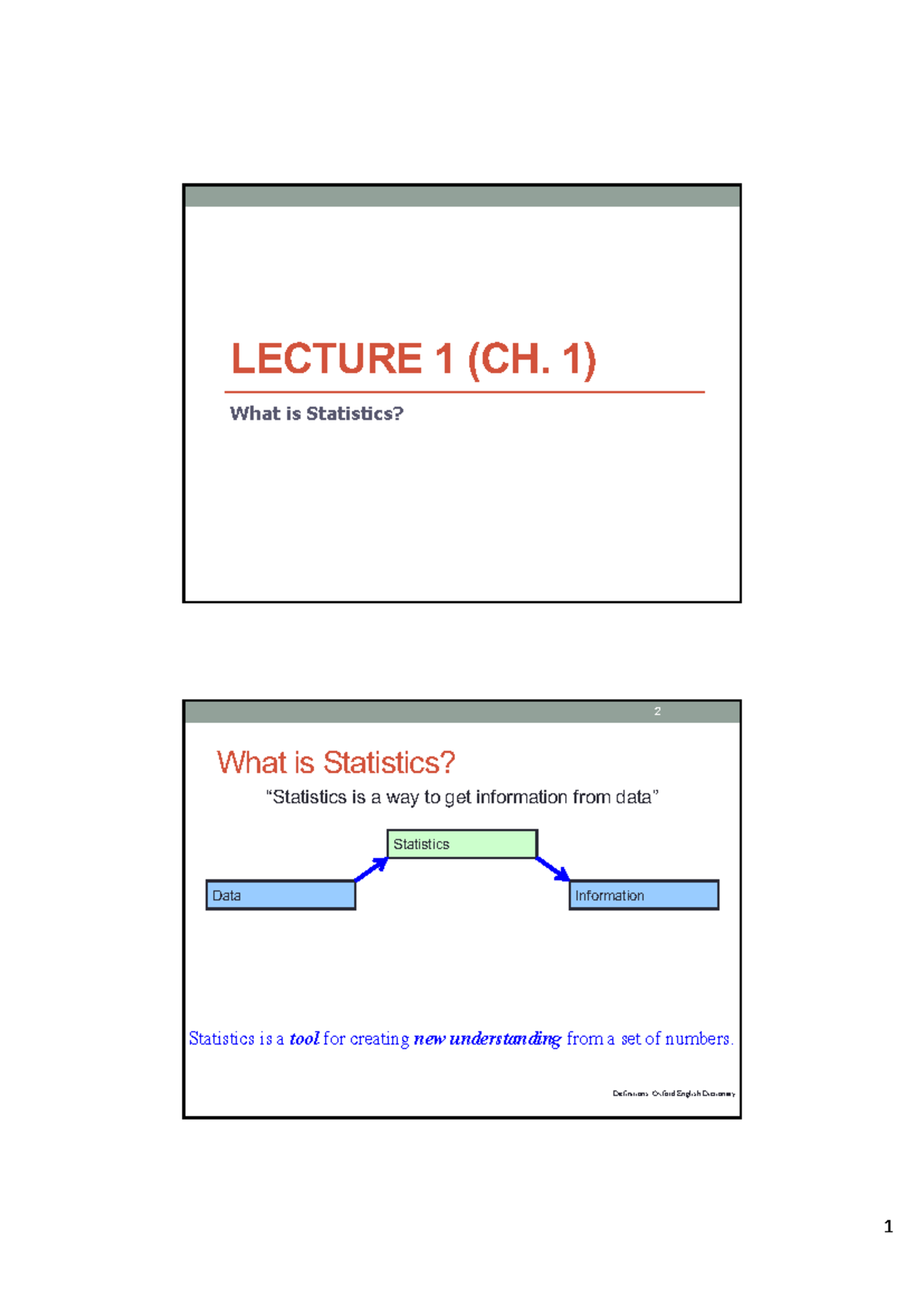 Lecture 1 (Ch. 1) - Introduction to Statistics Concepts and ...