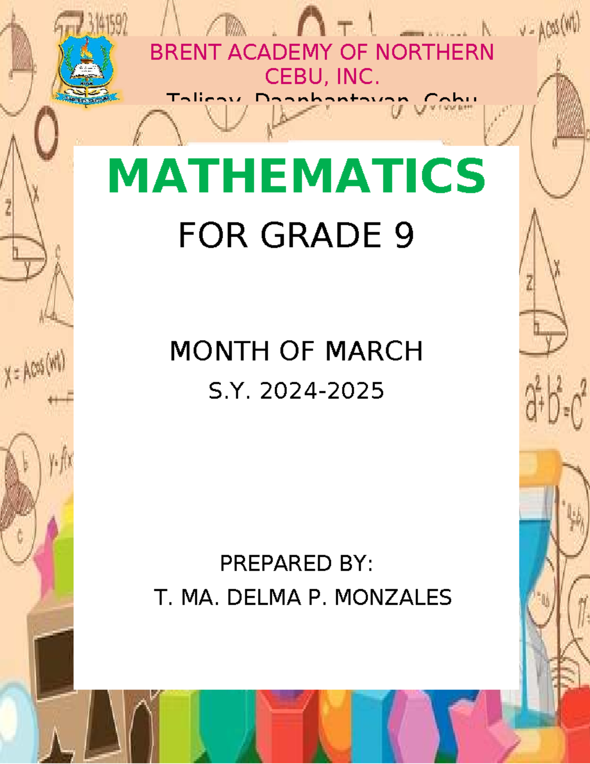 MATH 9: March Performance Test & Circle Concepts Notes - Studocu