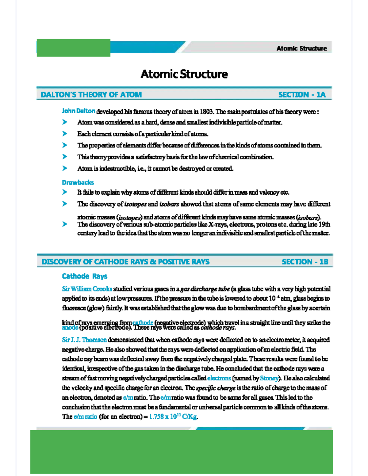 Atomic Structure: Key Concepts and Discoveries in ATOM 101 - Studocu