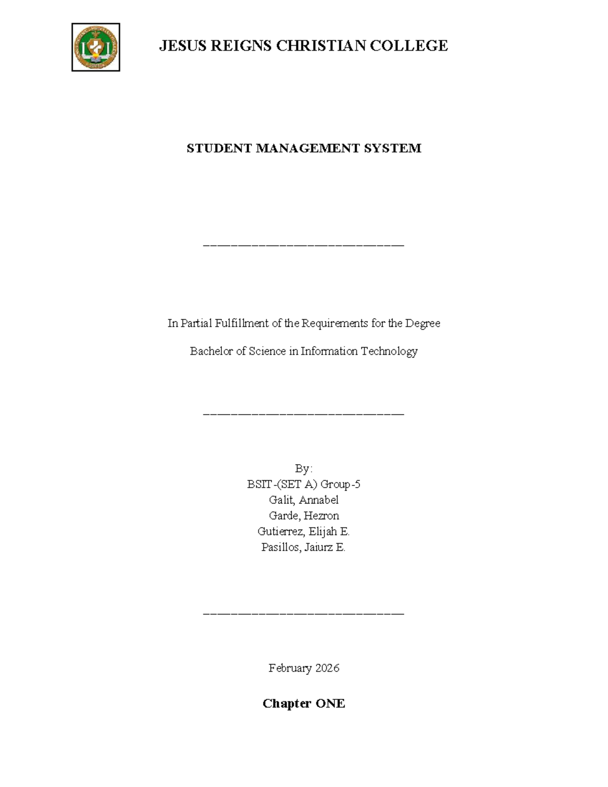 BSIT 2026: Student Management System Design with AI Integration - Studocu