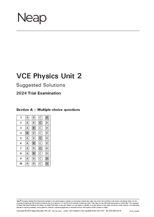 Unit 1 and 2 Summary - VCE Physics Units 1 and 2 – Summary Sheet Unit 1 ...