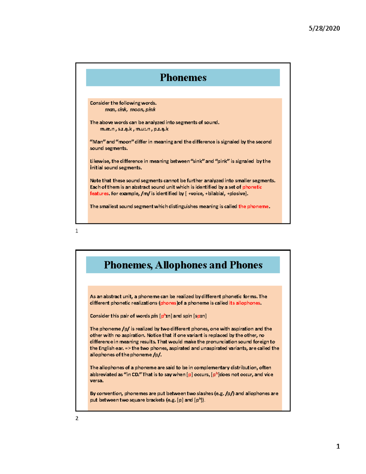 Phonetics 02: Understanding Phonemes and Their Allophones - Studocu