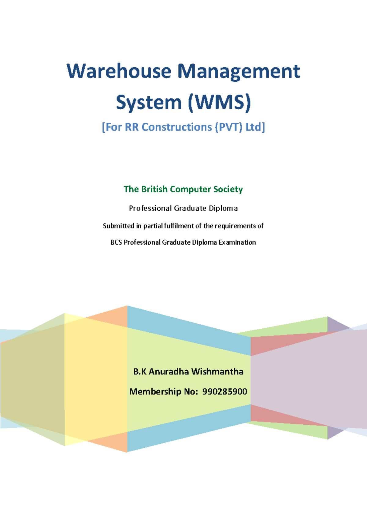 Warehouse Management System (WMS) for RR Constructions - BCS Diploma ...