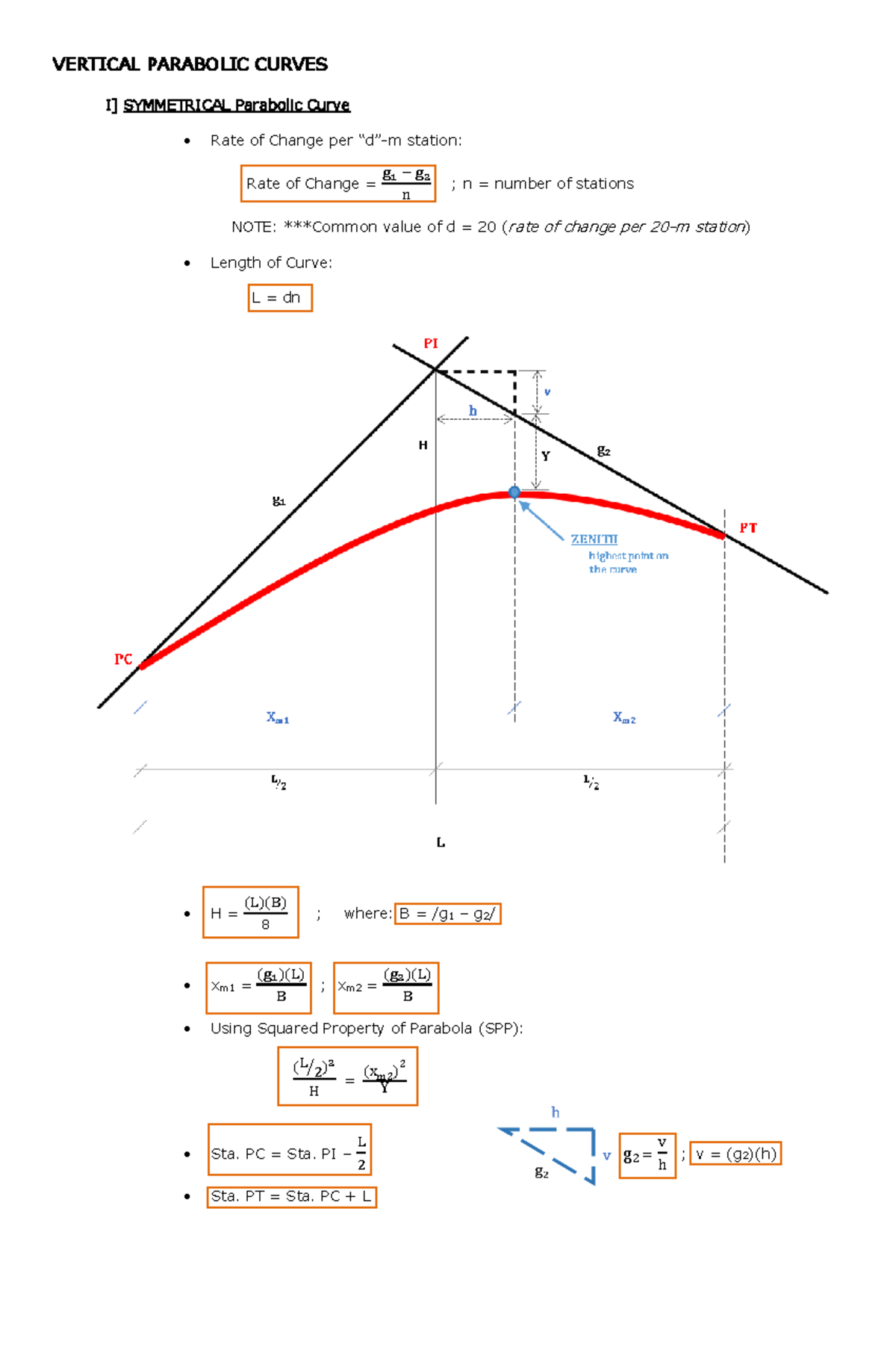 12 Vertical Symmetrical Parabolic Curves: Analysis & Solutions - Studocu