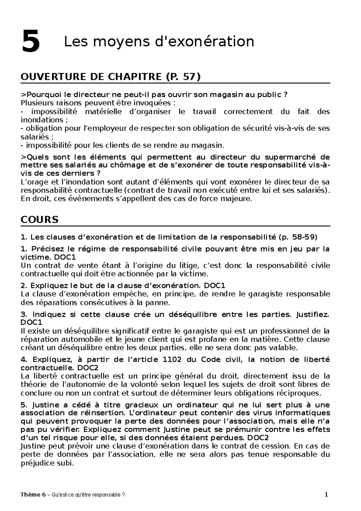 15793 DTECO CH5 - Corrigé des Exercices sur l'Exonération de ...