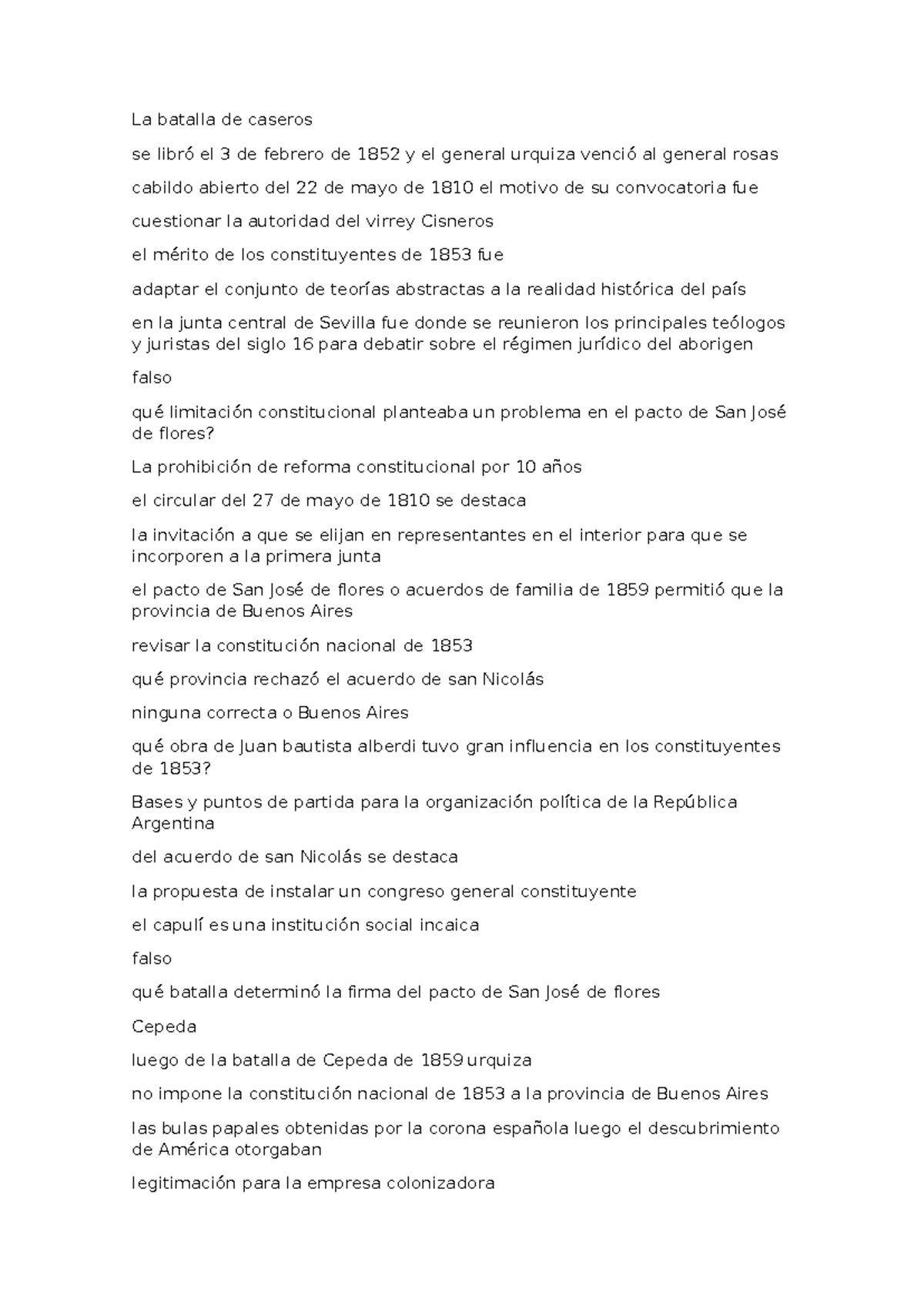 Historia Argentina: Preguntas de Opción Múltiple - Final Exam - Studocu