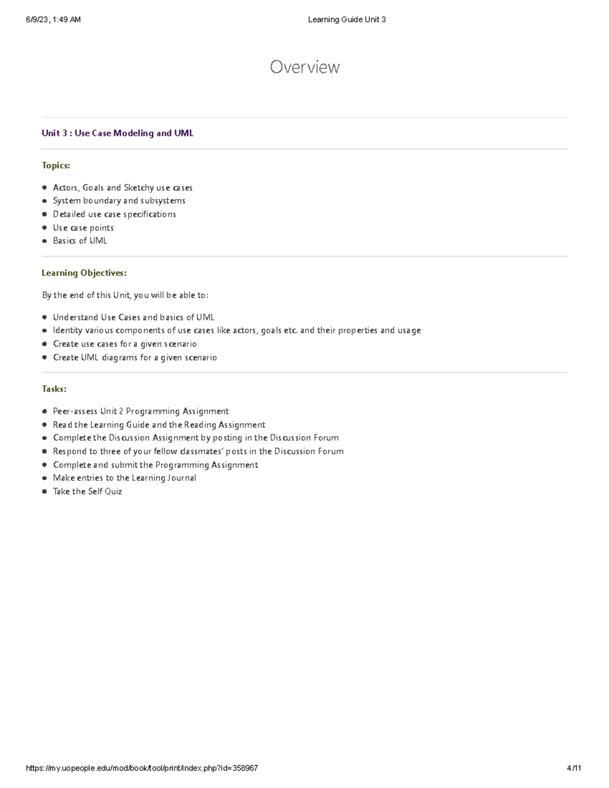 Use Case Modeling & UML Guide - Unit 3 Assignments Overview - Studocu