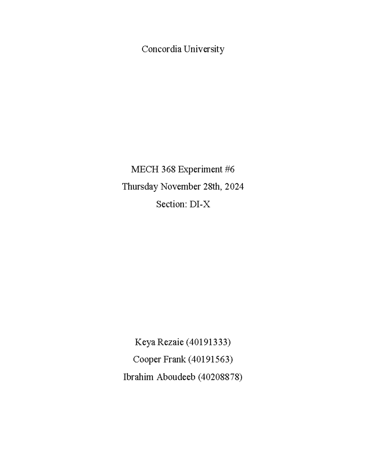 Concordia University MECH 368 Lab 6: Circuit Design and Analysis - Studocu