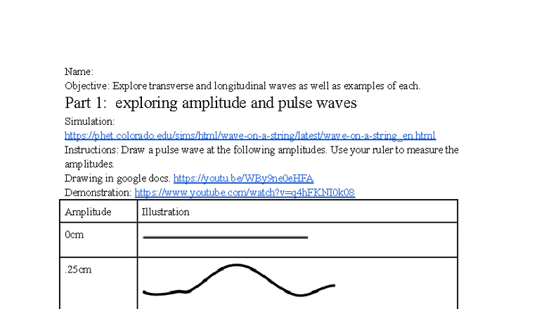 Exploring Transverse & Longitudinal Waves: Amplitude & Frequency Analysis - Studocu