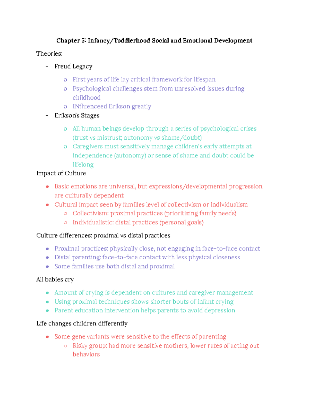 Chapter 5: Social and Emotional Development Theories (INF 101) - Studocu