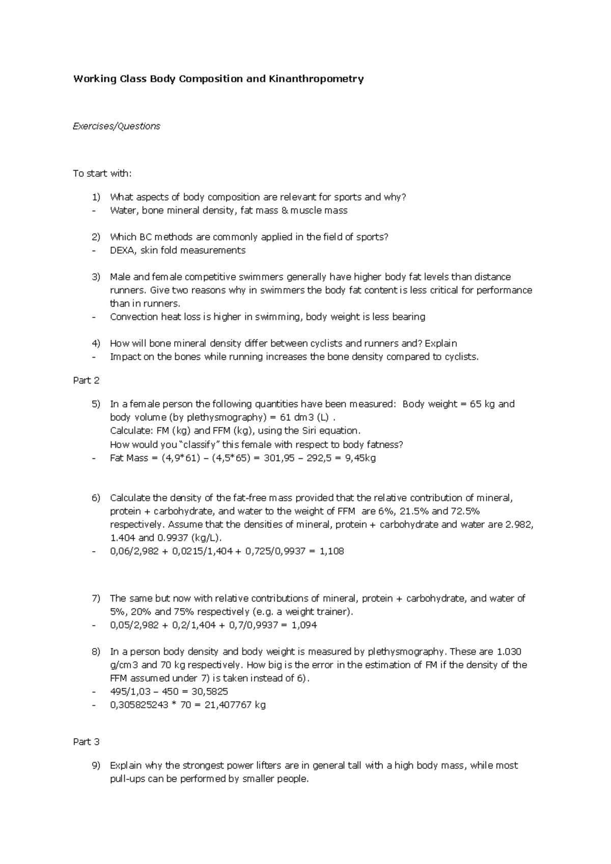 WC Body Composition & Kinanthropometry Qs for Sports Performance ...
