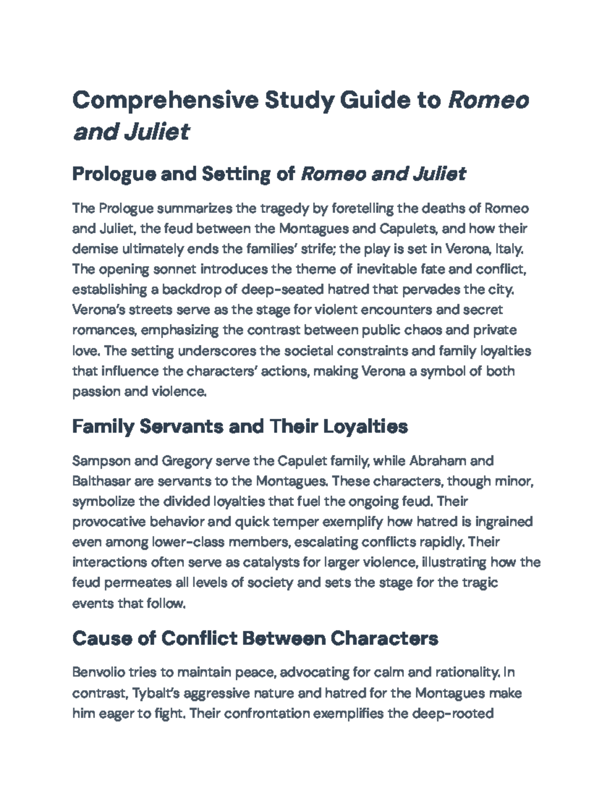 Comprehensive Study Guide: Themes & Characters in Romeo and Juliet (ENG ...