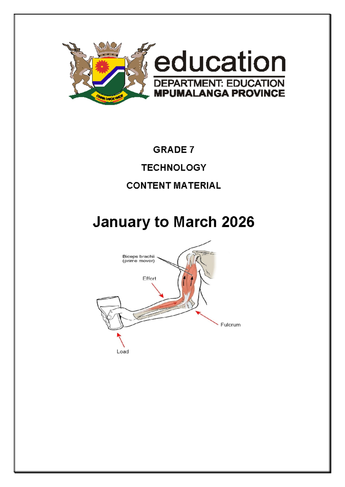 Grade 7 Technology Term 1 Content Material (Jan-Mar 2026) - Studocu