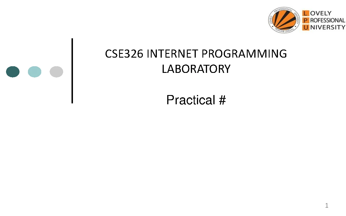 Cse 326 project 1 - format of cse326 - HTML and CSS - LPU - Studocu