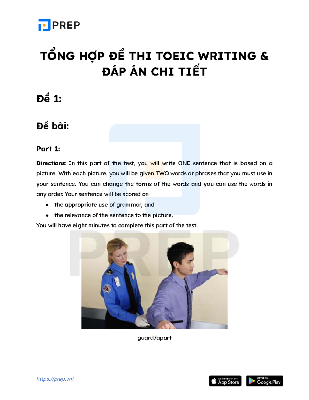 TỔNG HỢP ĐỀ THI TOEIC WRITING VÀ ĐÁP ÁN CHI TIẾT - [PREP] - Studocu