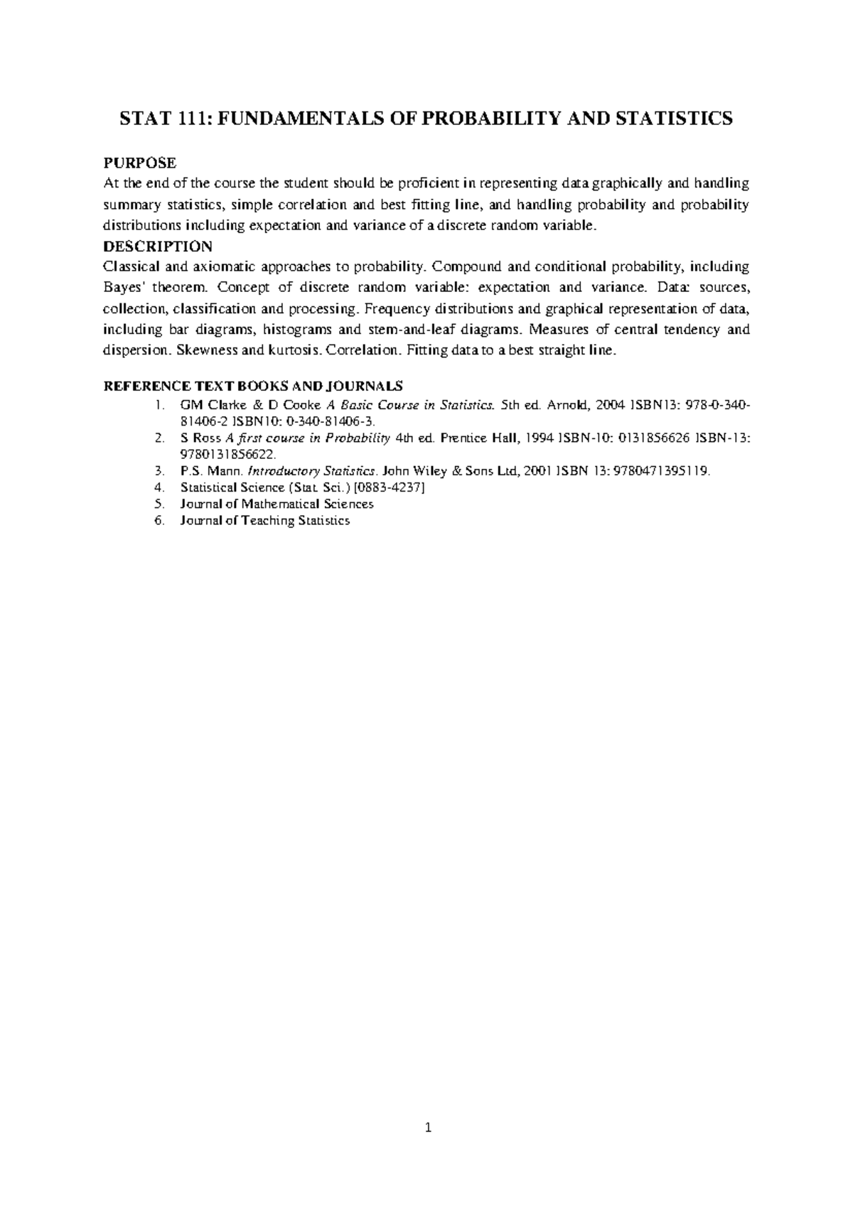 STAT 111 Lesson 1 - Lecture Notes on Probability & Statistics - Studocu