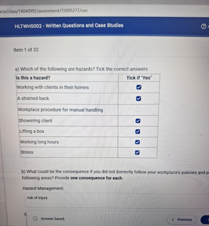 [Solved] CHCCCS041 AT1B Knowledge Questions 20Special senses refer to ...