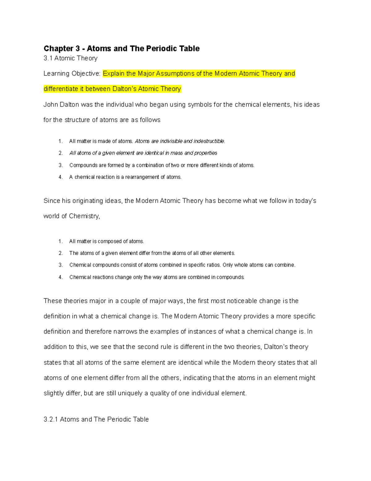 Unit 3 Summary: Atoms & The Periodic Table in GenChem - Studocu