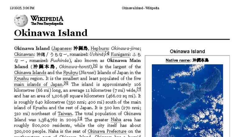 Okinawa Island Overview: Geography, History, and Culture - Studocu