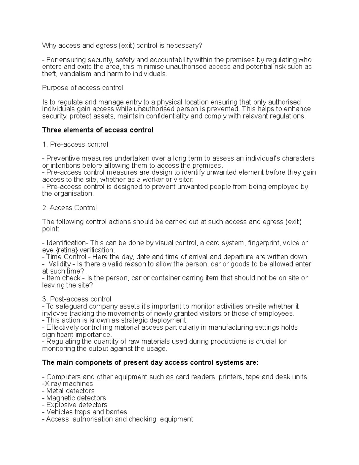SEP1501 Notes - Access Control and Criminology Summary - Studocu