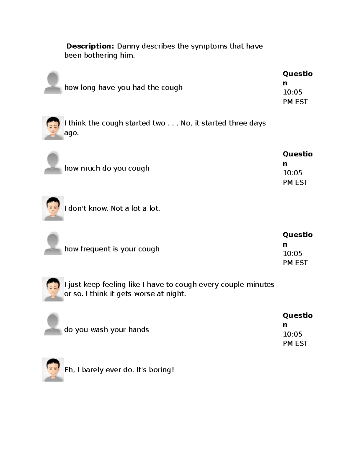SH Cough Assessment and Patient Education Notes - Studocu